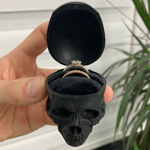 Skull Box for Two Rings. Ring Holder for a Wedding Ceremony. Gothic ...