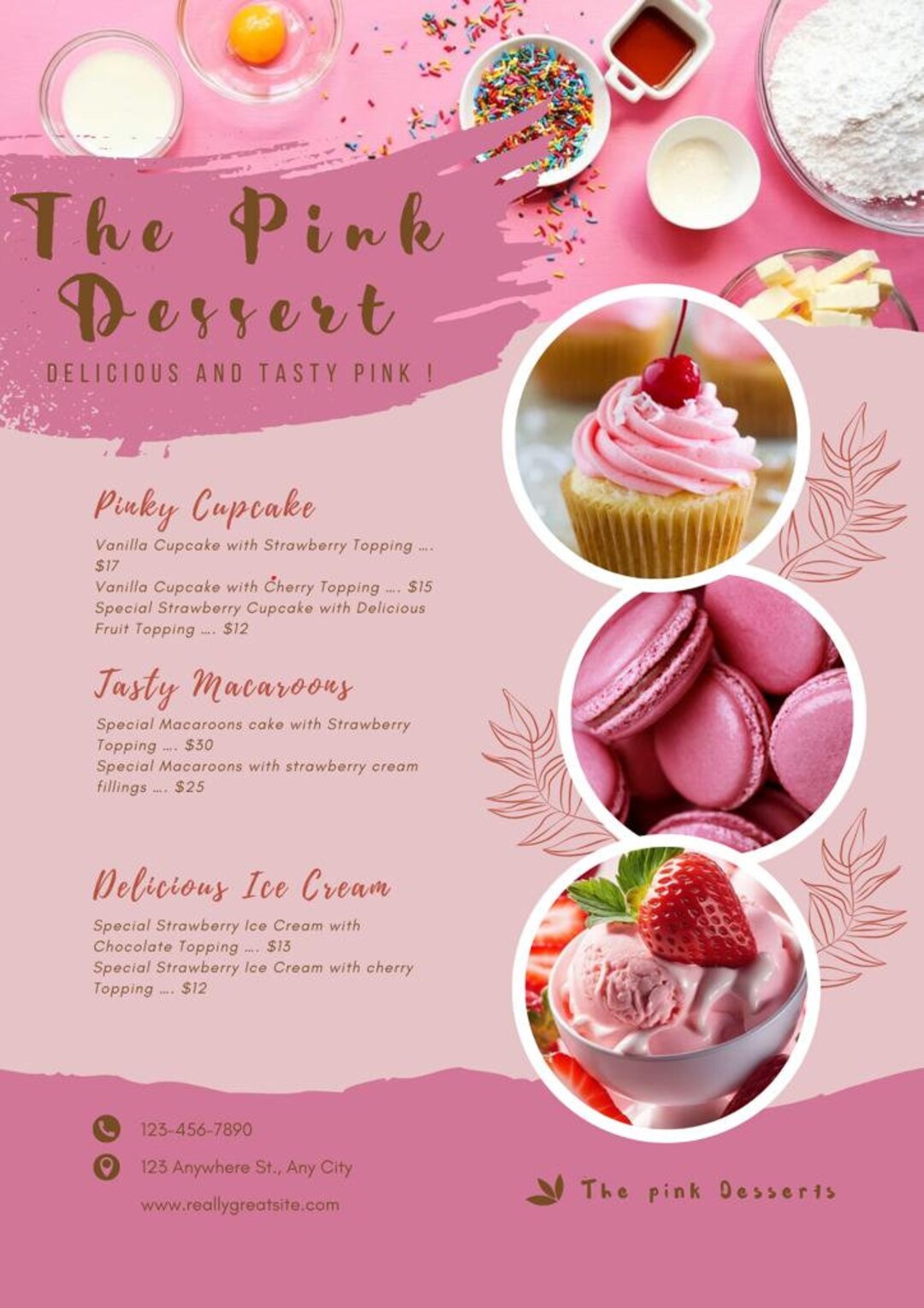 The Pink Dessert Template - Etsy