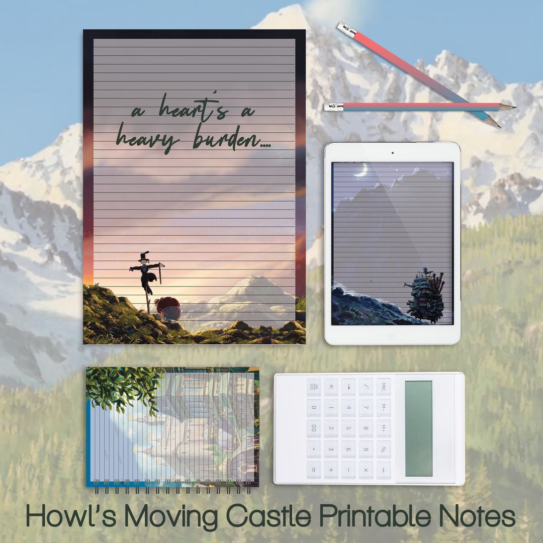 Howl's Moving Castle Notes Studio Ghibli-inspired - Etsy