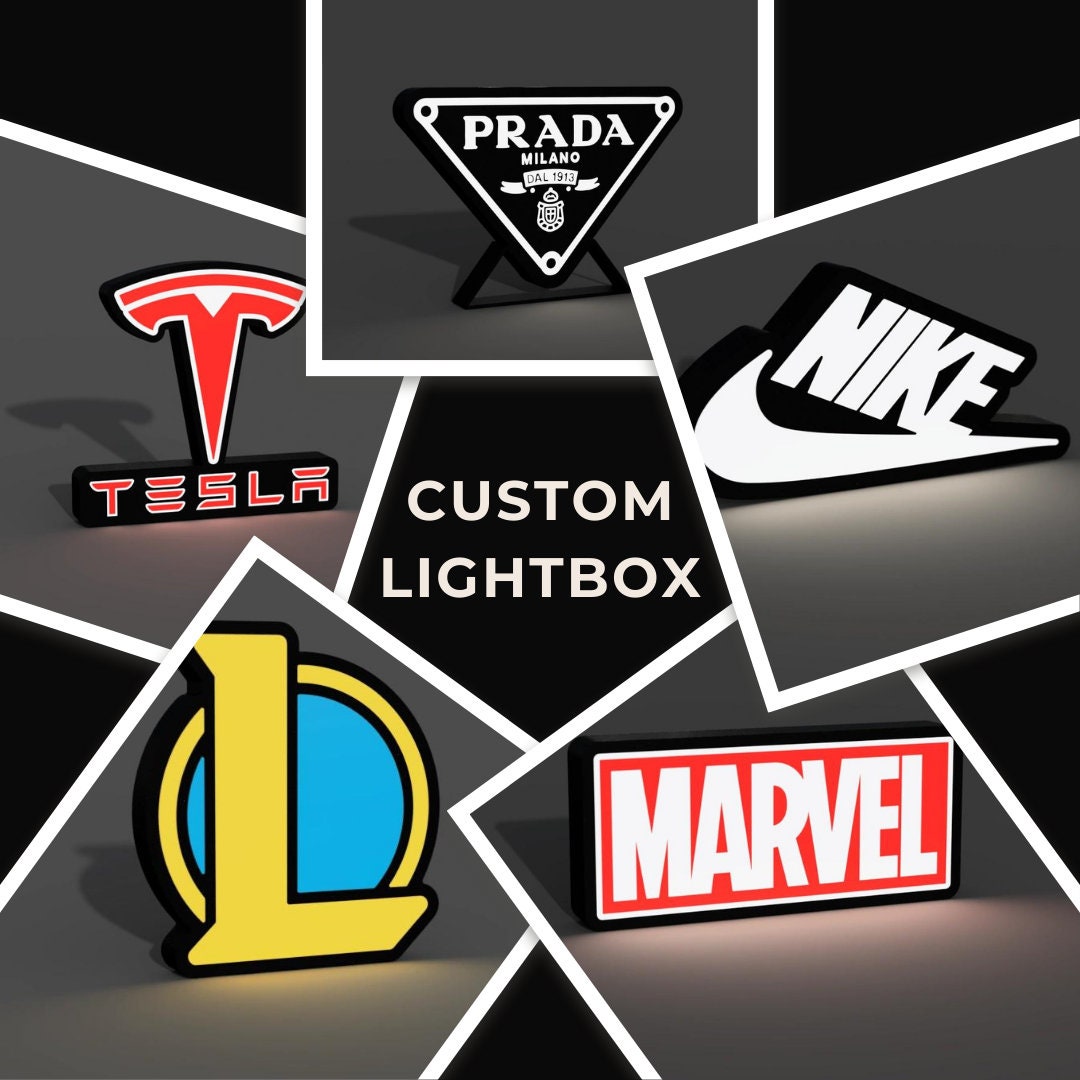 Custom 3D Printed Lightboxes, Personalized LED Display for Logos and ...