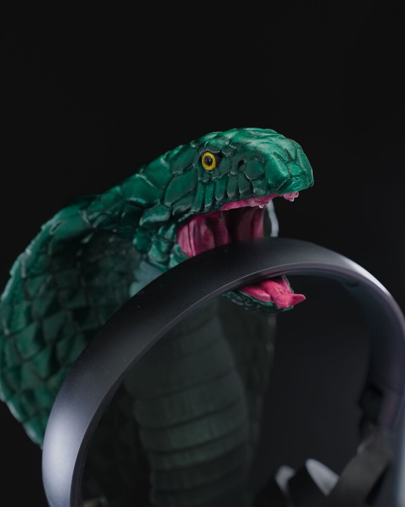 King Cobra Headphone Holder, 3d Printed Snake Headset Stand, Aesthetic ...