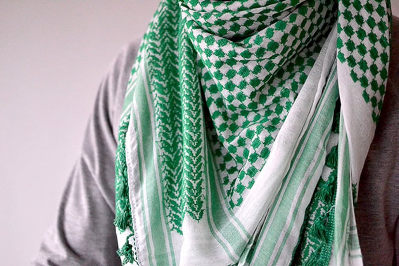 Shemagh Keffiyeh Arab Scarf Palestine Multi-colors Palestinian Green ...