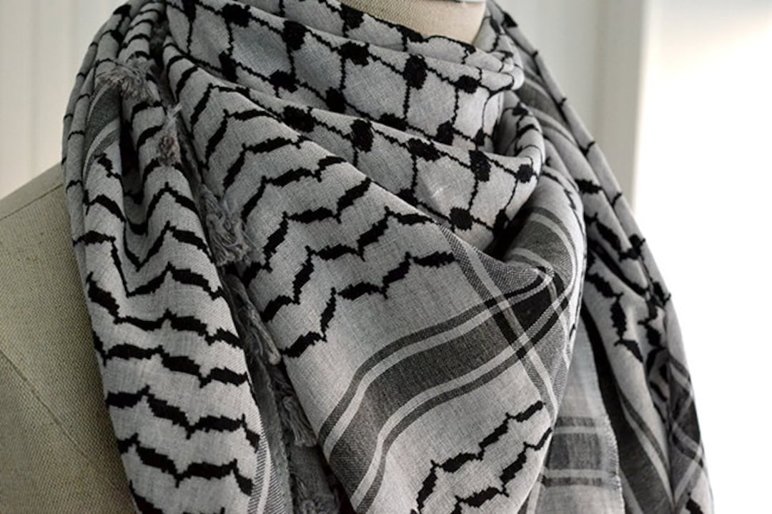 Shemagh Keffiyeh Arab Scarf Palestine Multi-colors Palestinian Gray ...