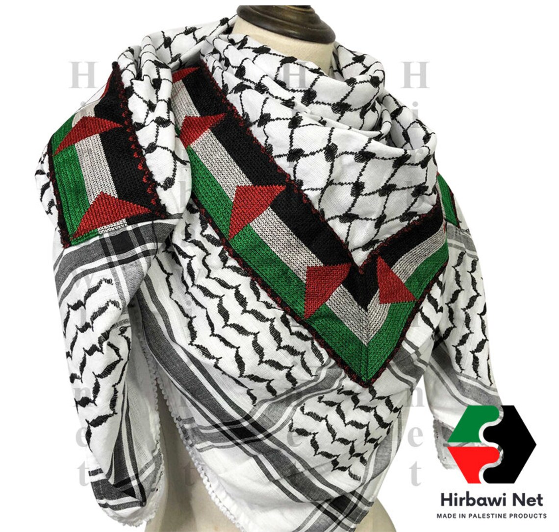 Shemagh Keffiyeh Arab Scarf Flag Palestine Embroidery Kufiya Arafat ...