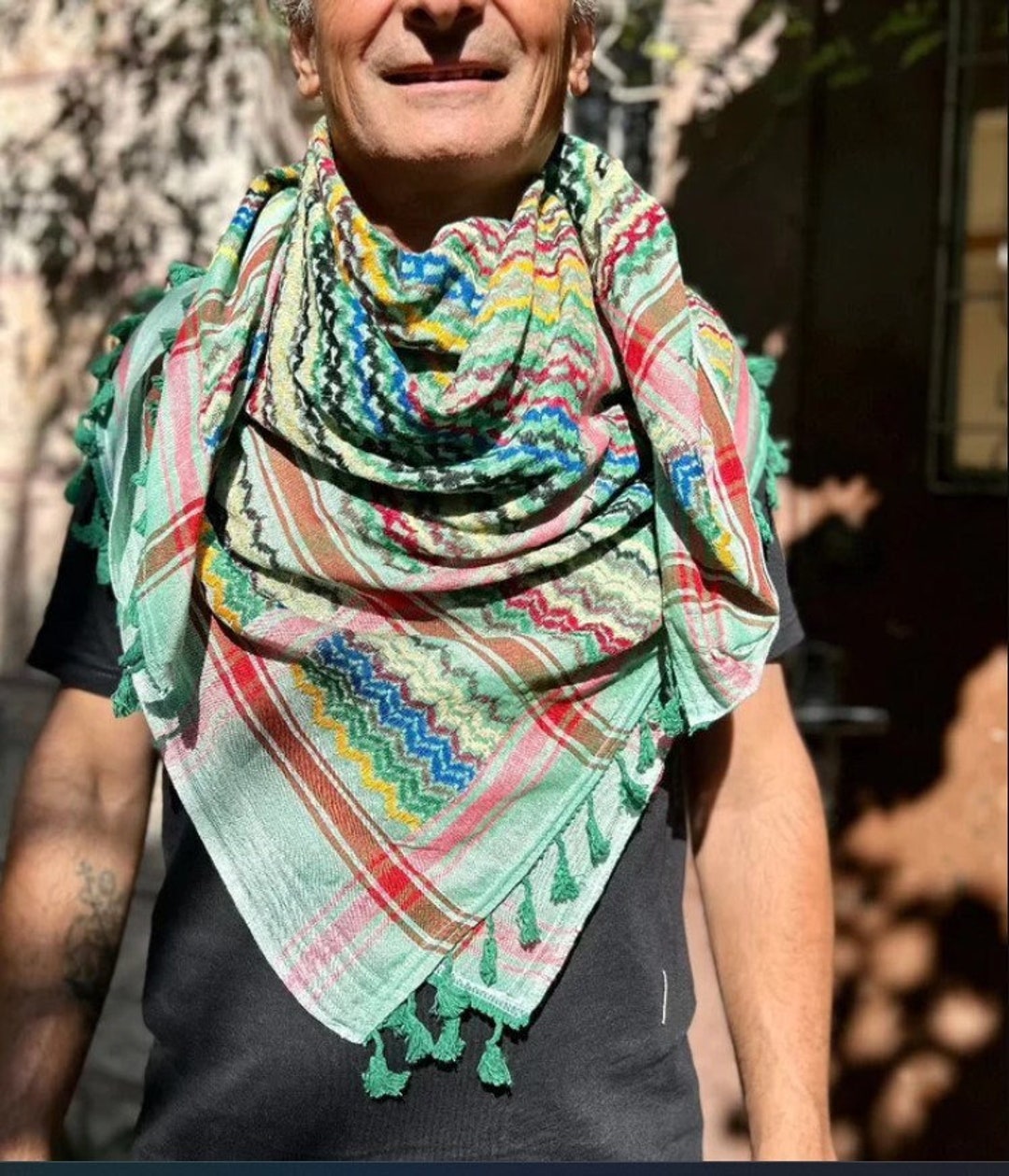Shemagh Keffiyeh Arab Scarf Palestine Multi-colors Palestinian Green ...