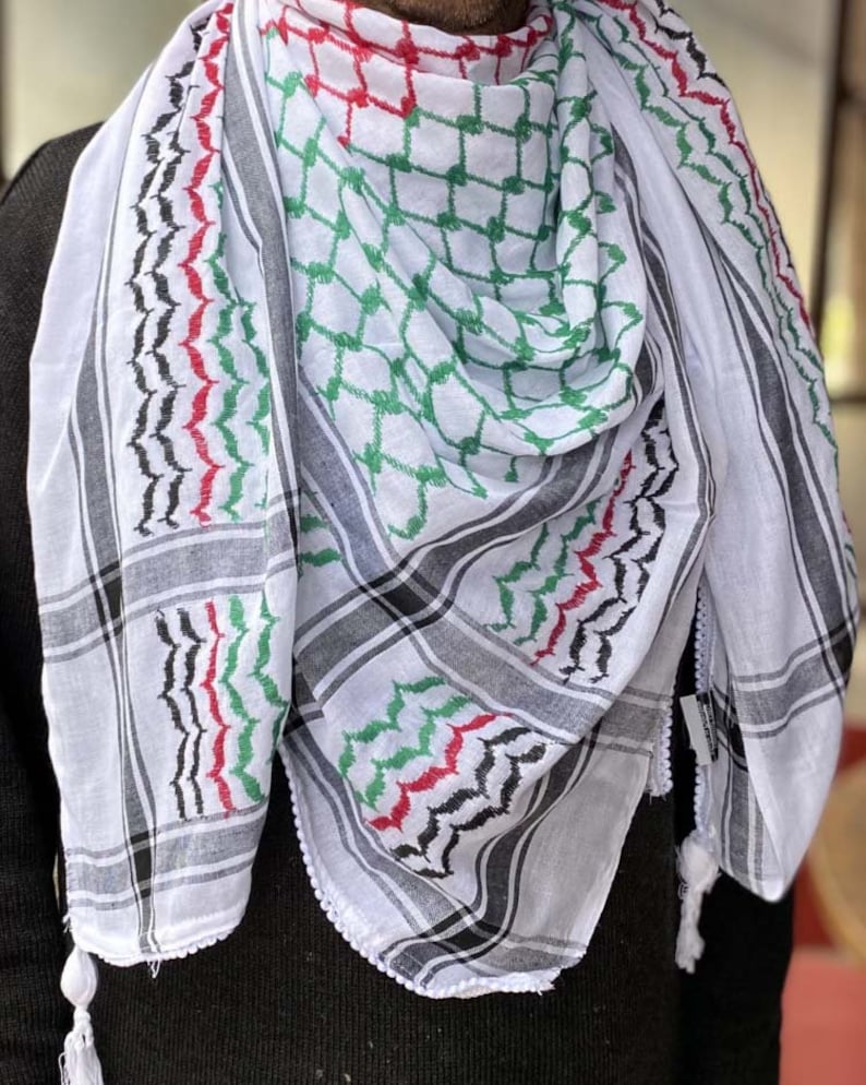 Shemagh Keffiyeh Arab Scarf Palestine Multi-colors Palestinian Green ...