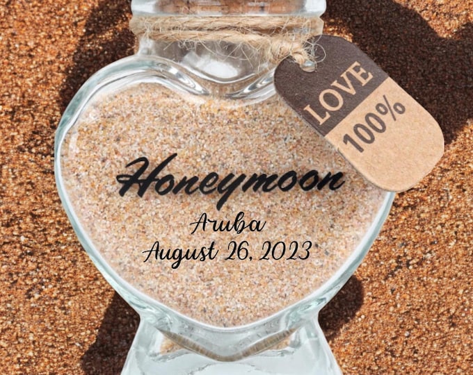 SET of TWO Glass Sand Jar Cork Lid Sand Jar Personalized Sand Container ...
