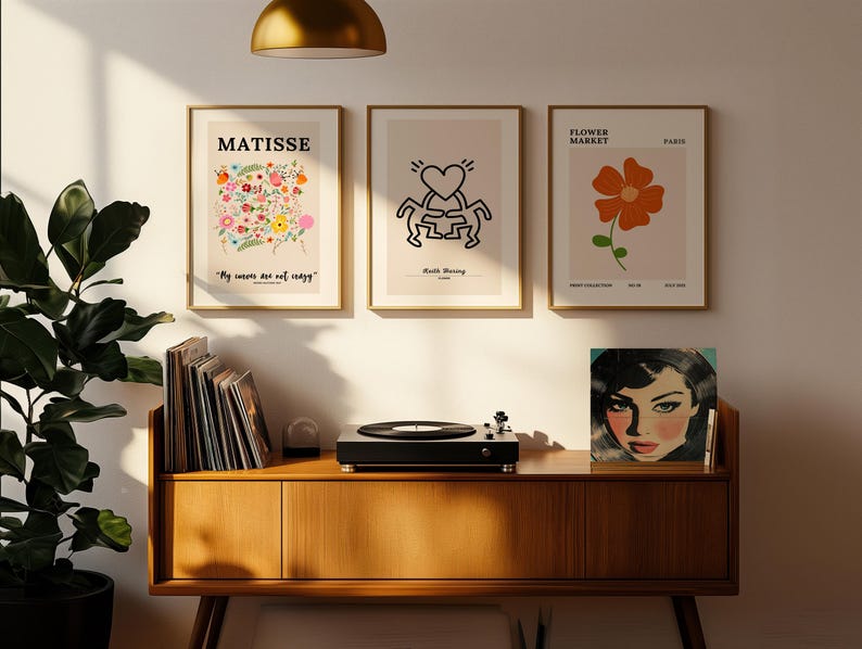 Famous Artist Inspired 3-piece Framed Poster Set, Impressionist Wall ...