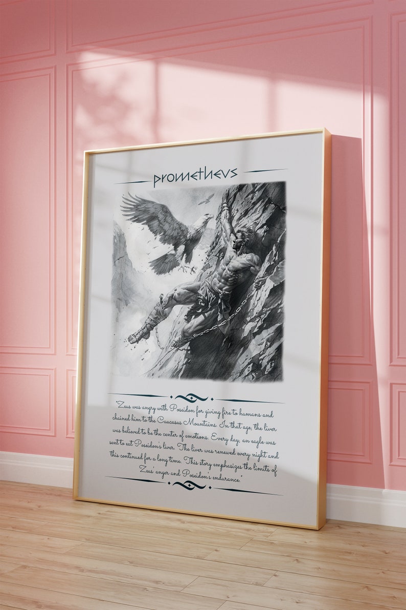 Greek Mythology Poster, Prometheus Poster, Greek Mythology Art, Greek ...