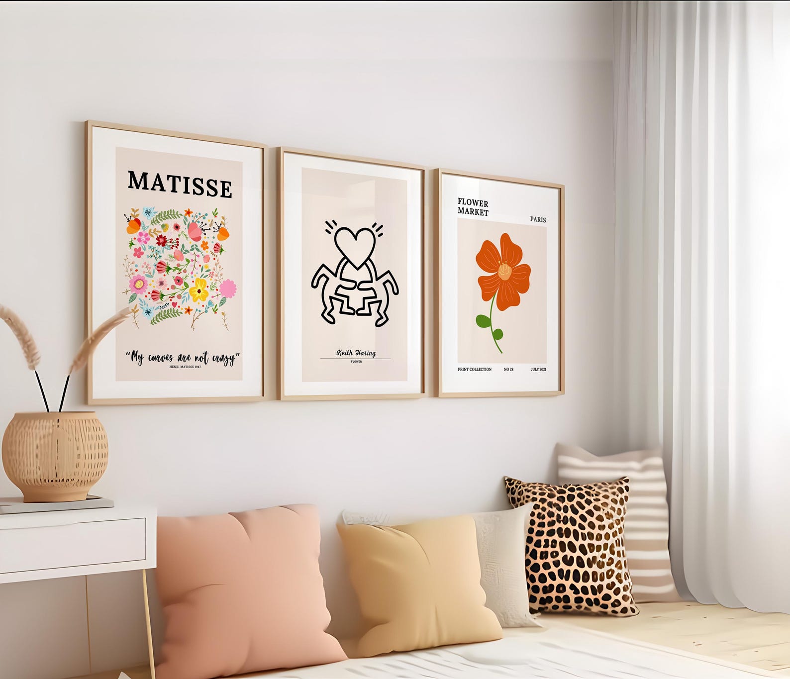 Famous Artist Inspired 3-piece Framed Poster Set, Impressionist Wall ...