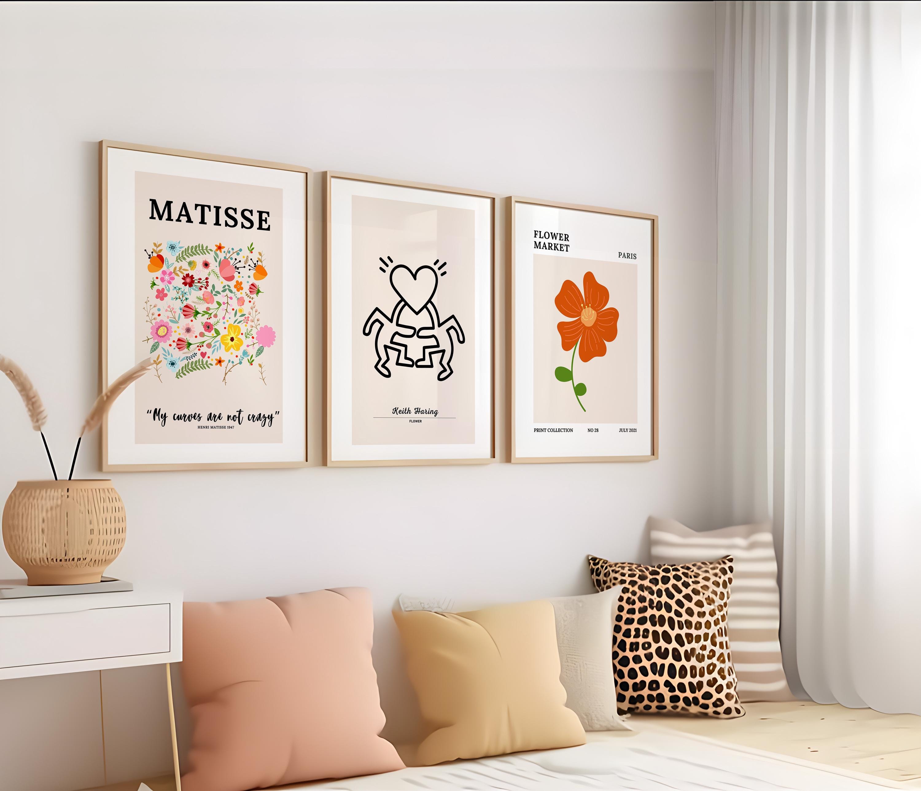 Famous Artist Inspired 3-piece Framed Poster Set, Impressionist Wall ...