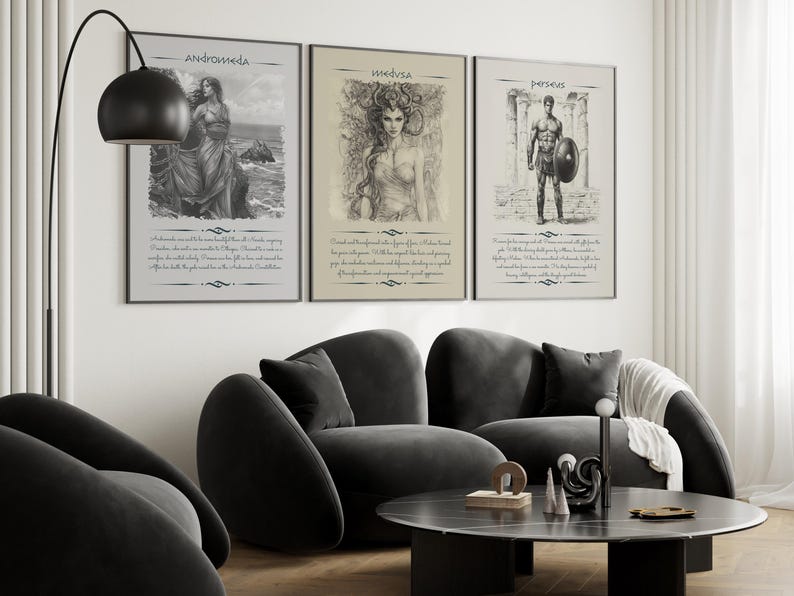 Greek Mythology Canvas Print Set: Perseus, Medusa, Andromeda - Etsy