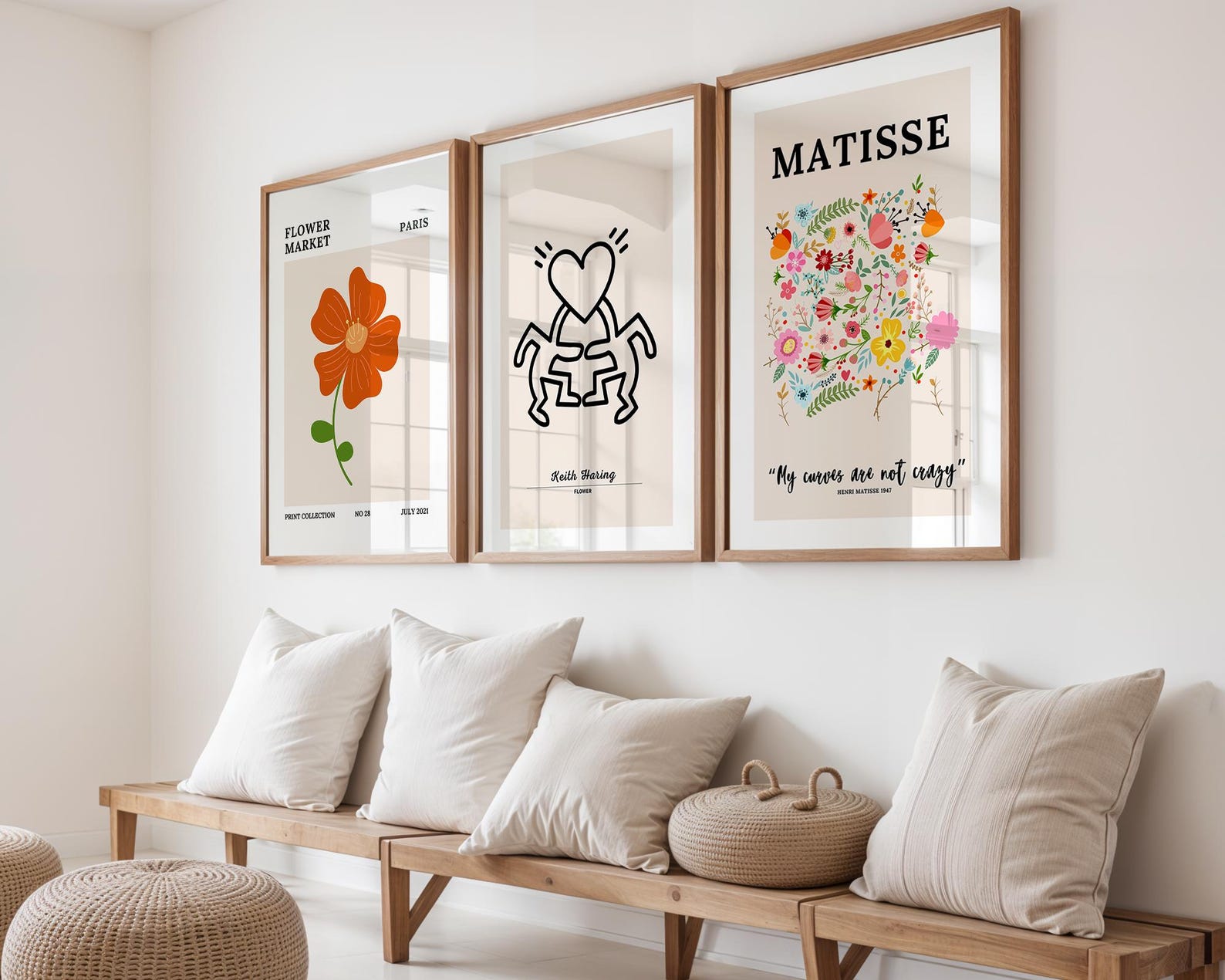 Famous Artist Inspired 3-piece Framed Poster Set, Impressionist Wall ...