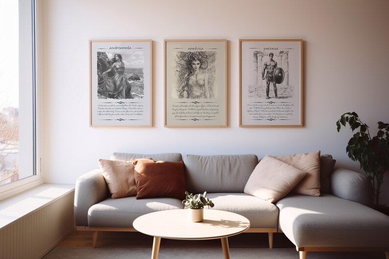 Greek Mythology Canvas Print Set: Perseus, Medusa, Andromeda - Etsy