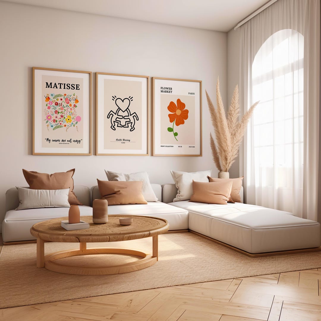 Famous Artist Inspired 3-piece Framed Poster Set, Impressionist Wall ...