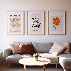 Famous Artist Inspired 3-piece Framed Poster Set, Impressionist Wall ...