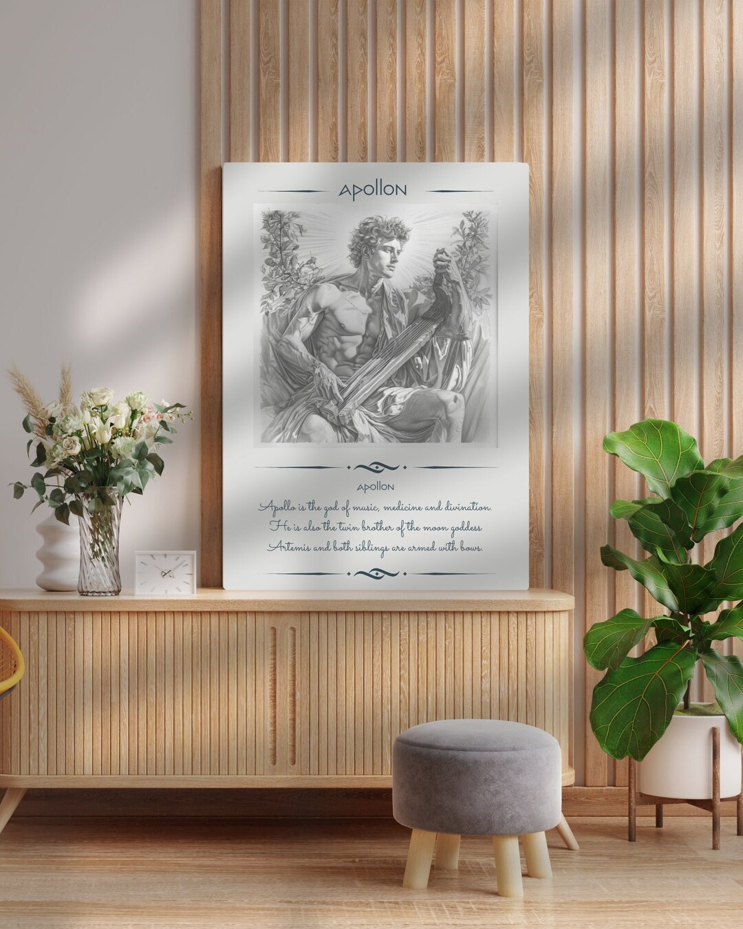 Framed Apollon Canvas Poster: Greek Mythology Art Print - Etsy