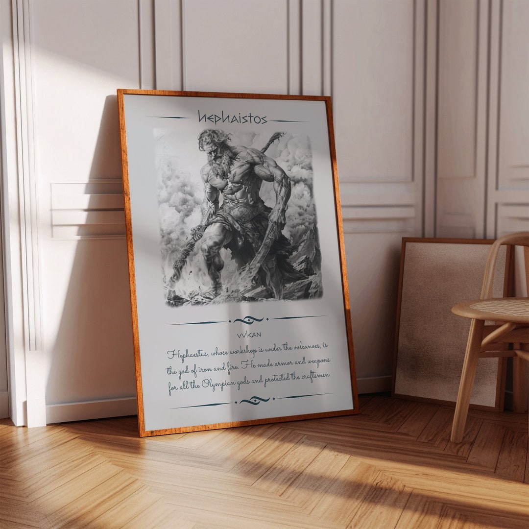 Greek Mythology Poster, Hephaistos Poster, Greek Mythology Art, Greek ...