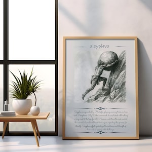 Framed Sisyphus Canvas Print: Greek Mythology Wall Art - Etsy