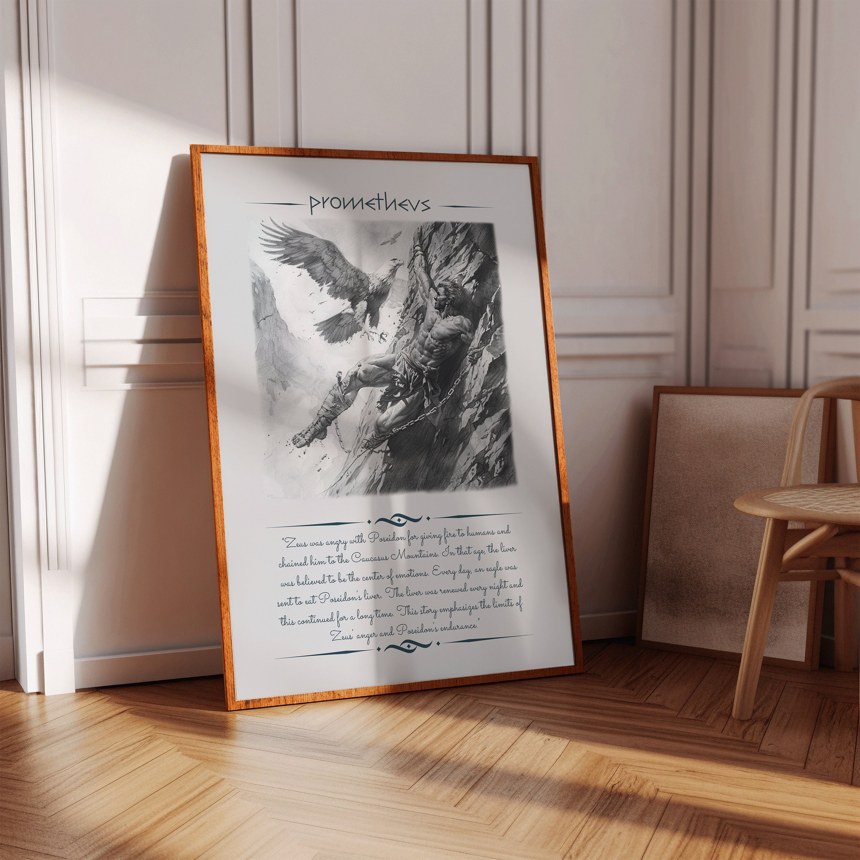 Greek Mythology Poster, Prometheus Poster, Greek Mythology Art, Greek ...