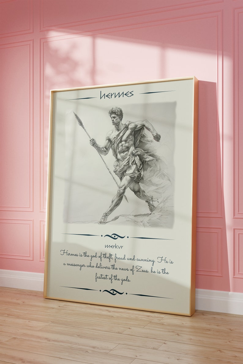 Greek Mythology Poster, Hermes Poster, Greek Mythology Art, Greek ...