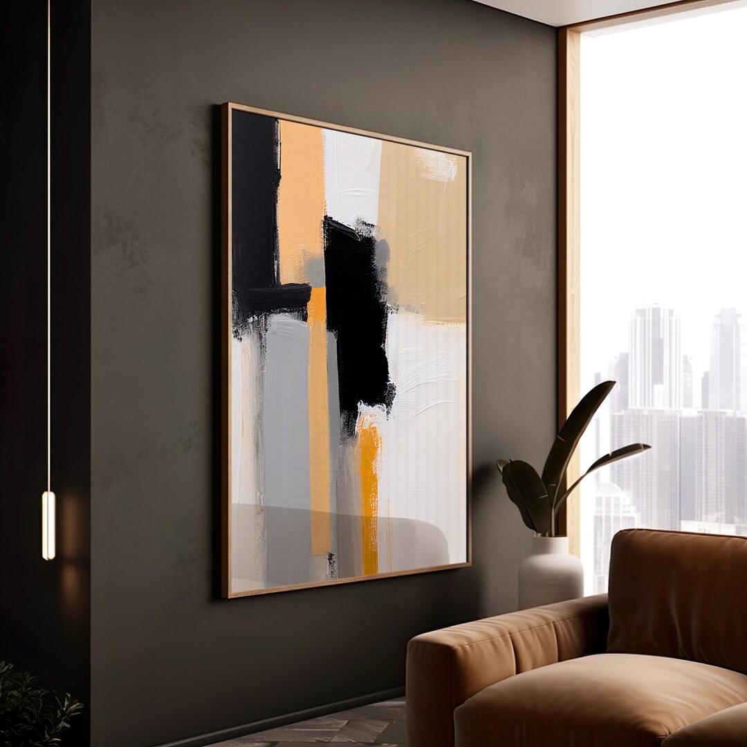 Beige Abstract Textured Wall Art: Modern Minimalist Painting - Etsy