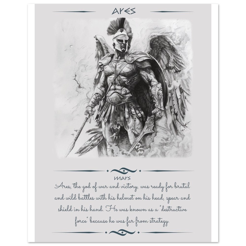 Greek Mythology Poster, Ares Poster, Greek Mythology Art, Greek ...