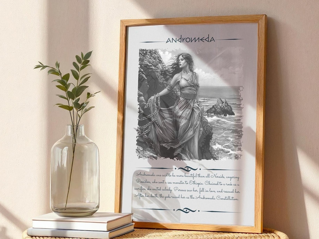 Andromeda Greek Goddess Wall Art, Framed Mythology Print, Trendy Greek ...