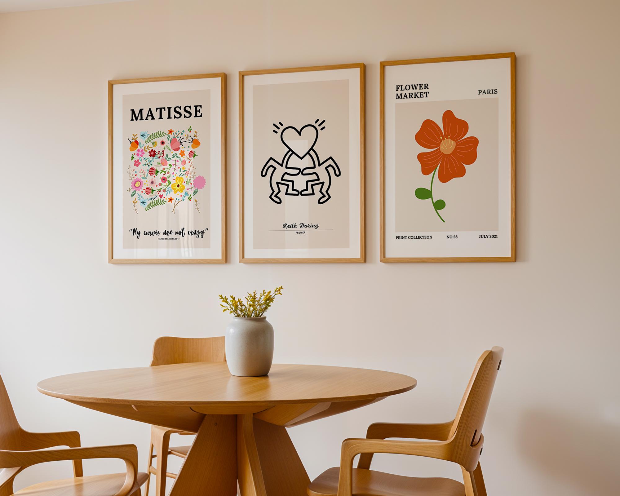 Famous Artist Inspired 3-piece Framed Poster Set, Impressionist Wall ...