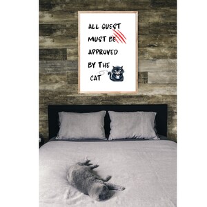 Funny Cat Poster, Guest Approved by the Cat, Cat Lover Gift - Etsy