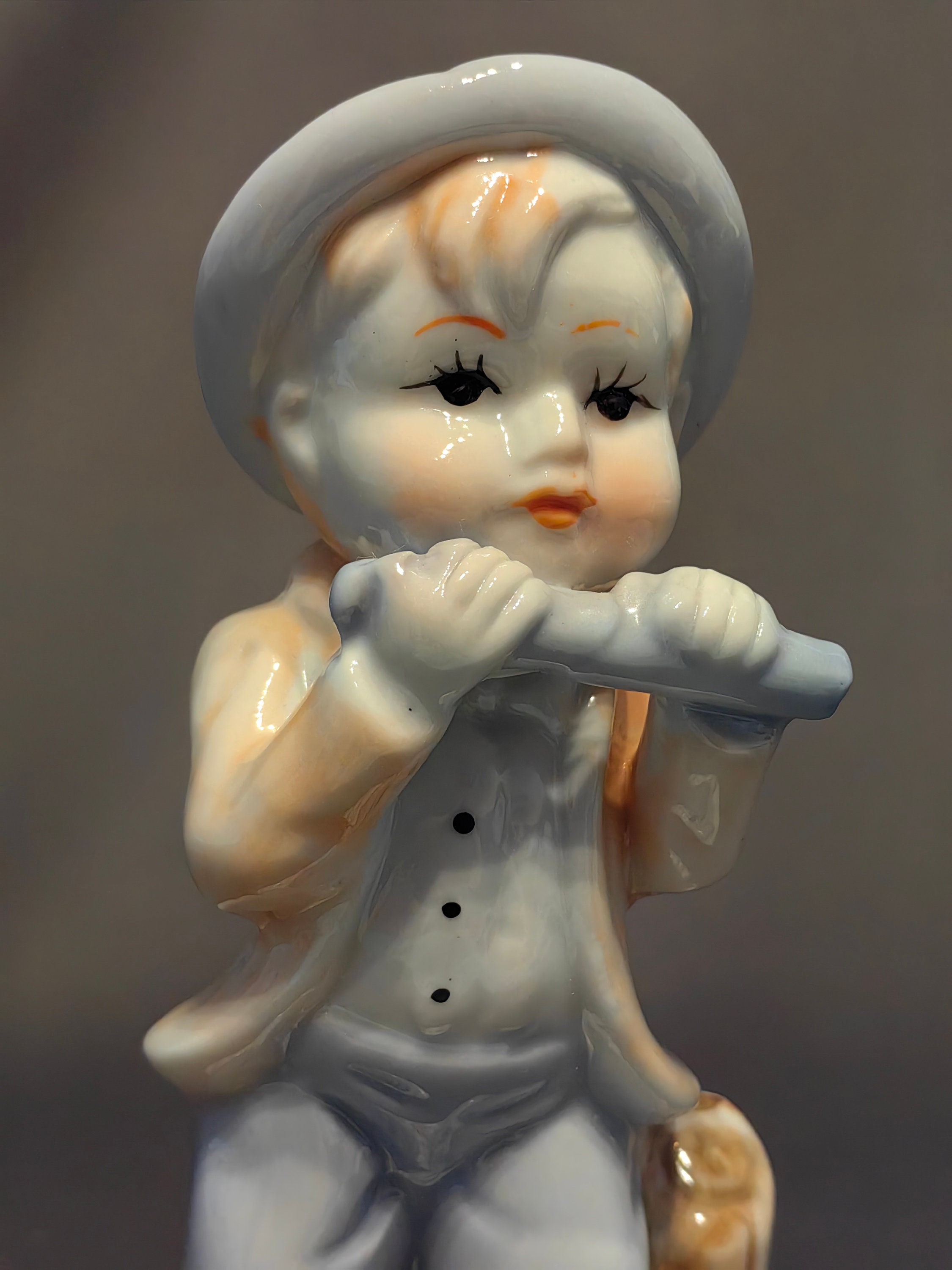 Vintage Japanese Porcelain Figurine, Boy With Flute, 1950s - Etsy