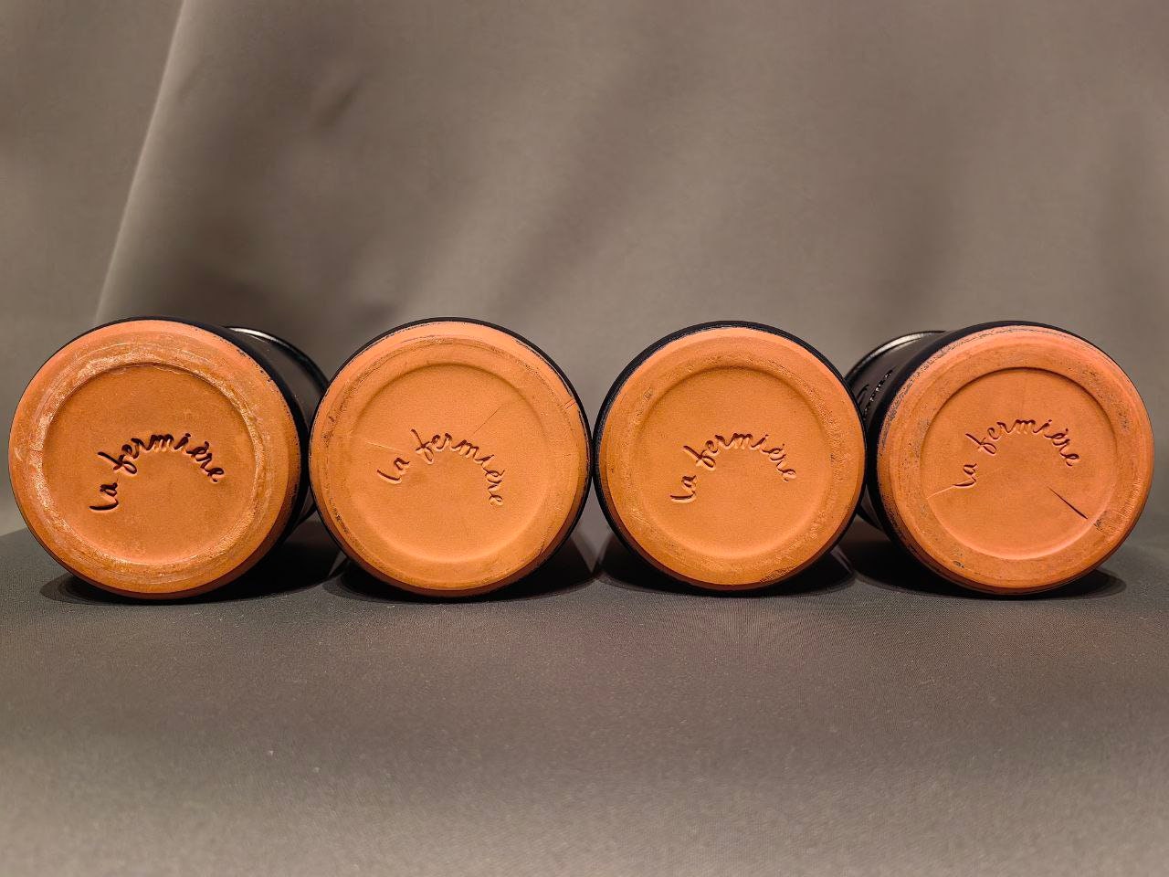 La Fermière 4 Dark Blue Yogurt Jars With Zodiac Signs, Glazed ...