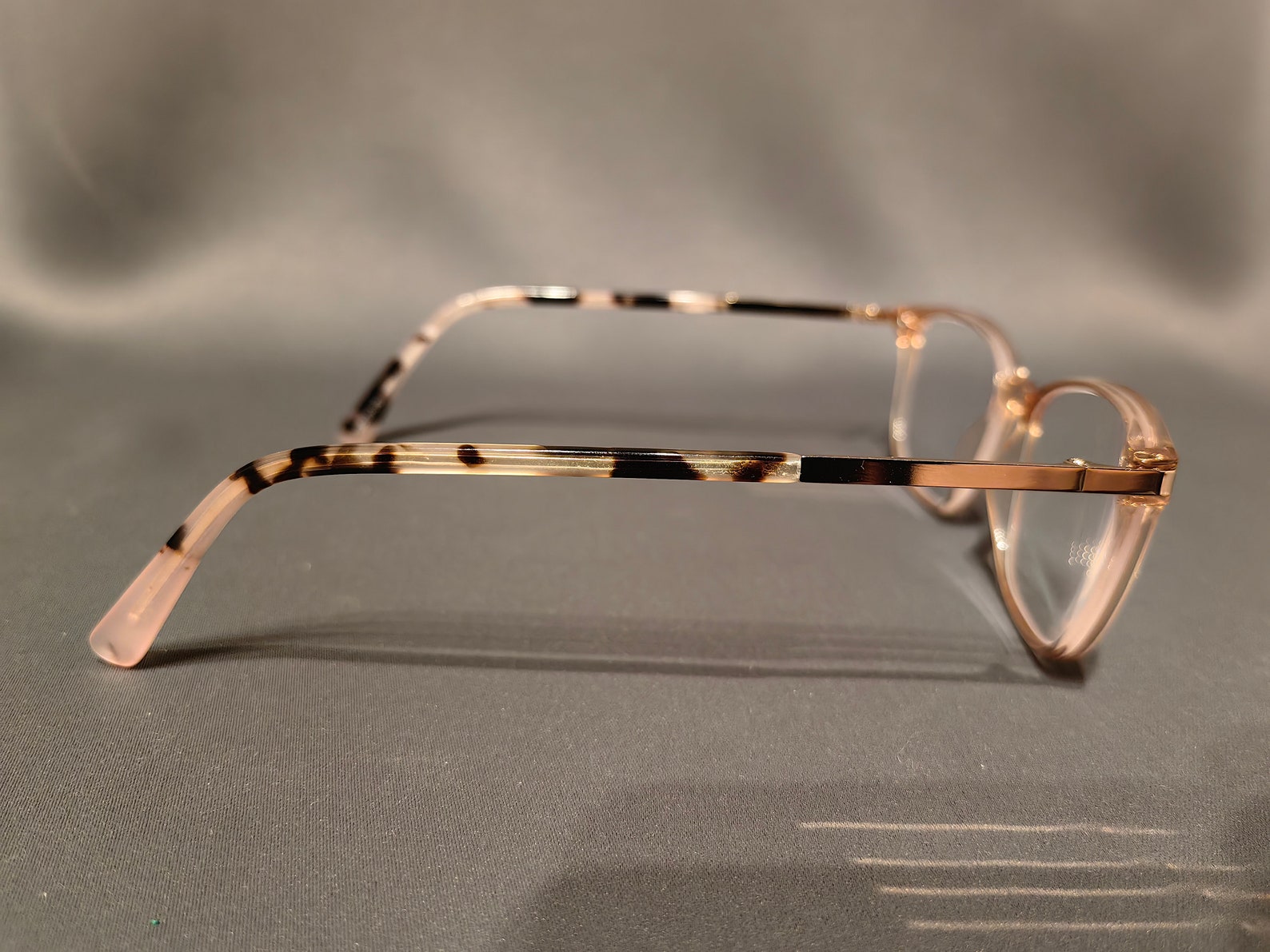 Specsavers AIDEEN Eyeglasses Frame, Transparent Brown + Gold Metal, New ...