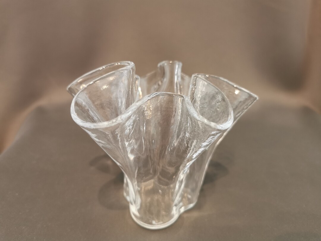 Glass Vase. Muurla Ruffle Vase Freeform Scandinavian Art Glass. - Etsy