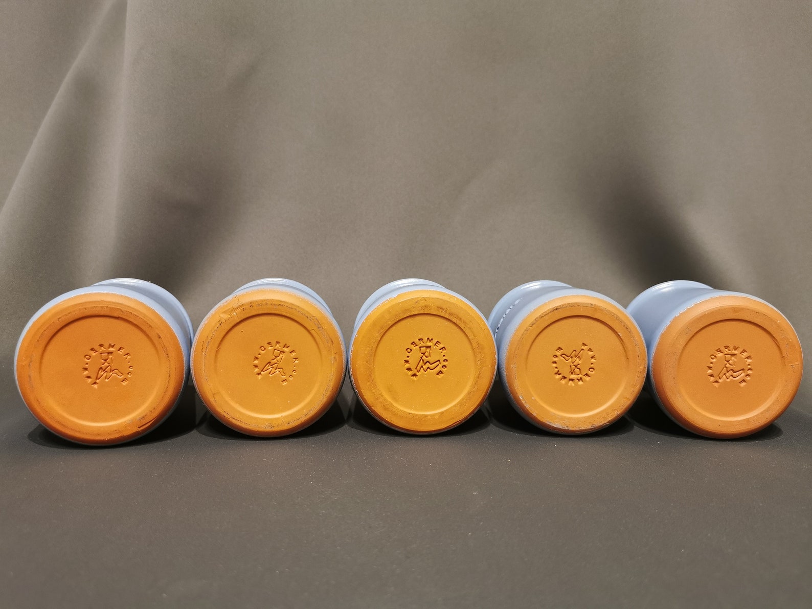 La Fermiere Terracotta Yogurt Jars With Periwinkle, Grey, Pink, Mint ...