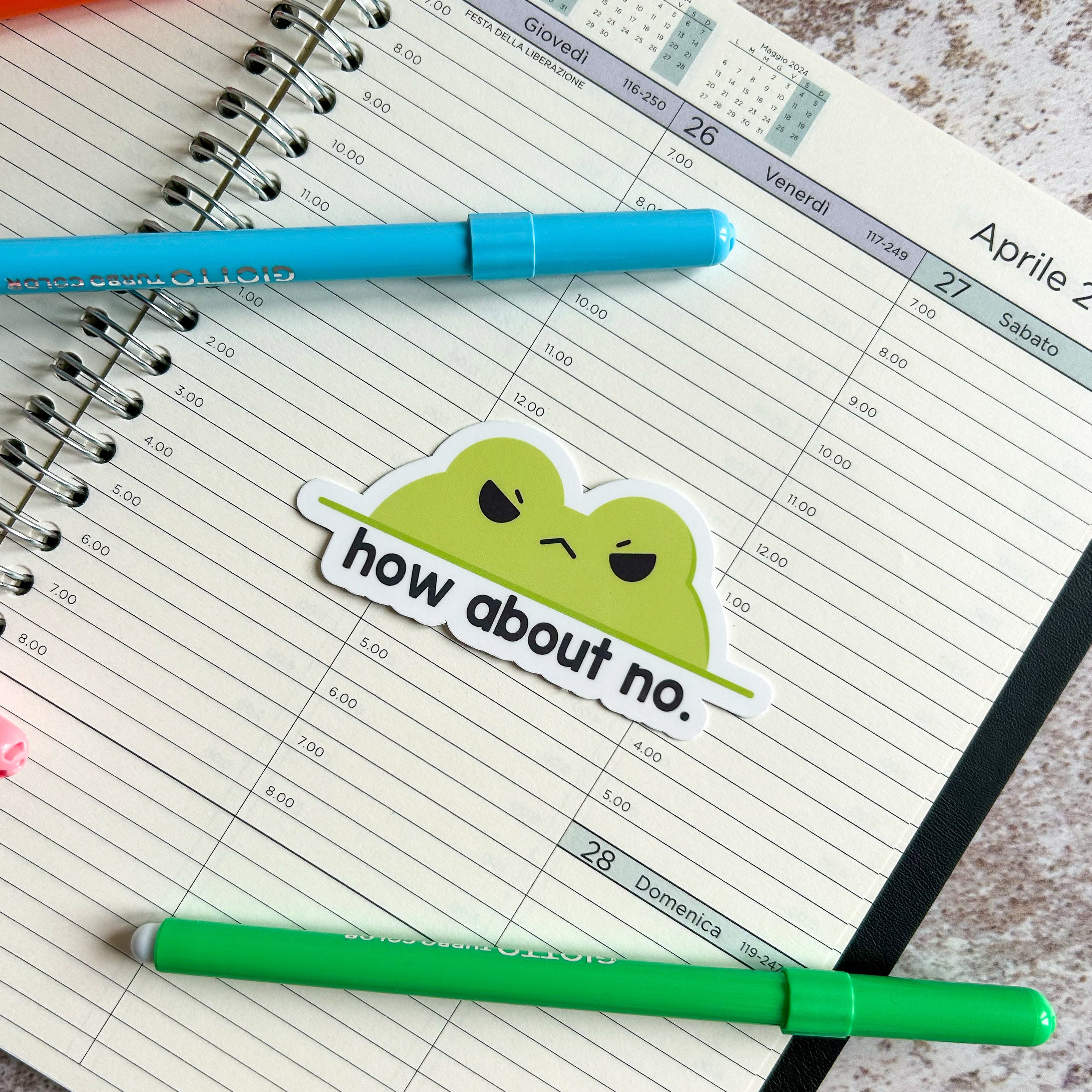 How About No Frog Die Cut Sticker Cute Stationery Journaling Sticker ...