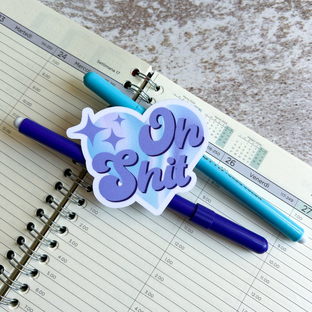 Oh Shit Die Cut Sticker | Glitter Sticker | Bujo | Cute Stationery ...