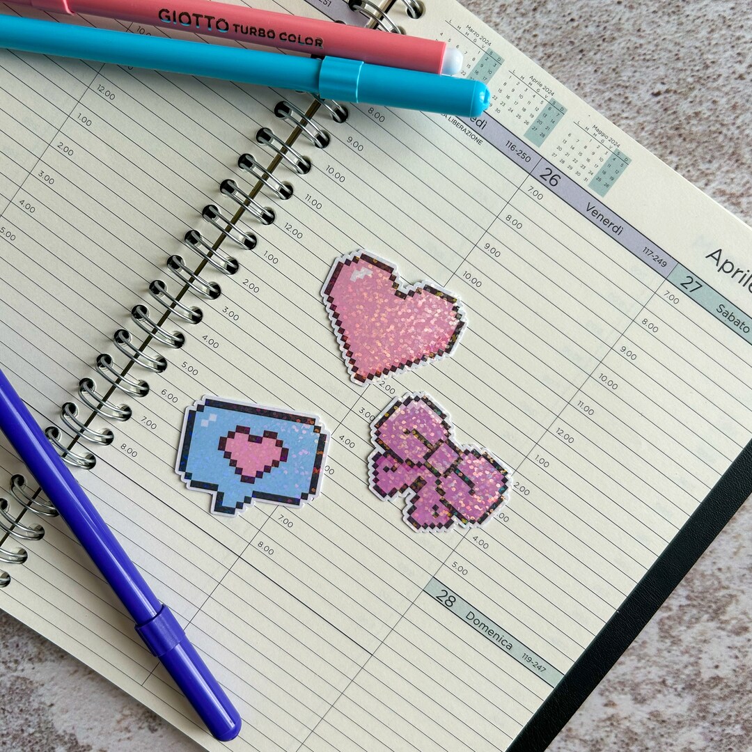 Pixel Art Die Cut Stickers | Cute Stationery | Journaling Sticker ...