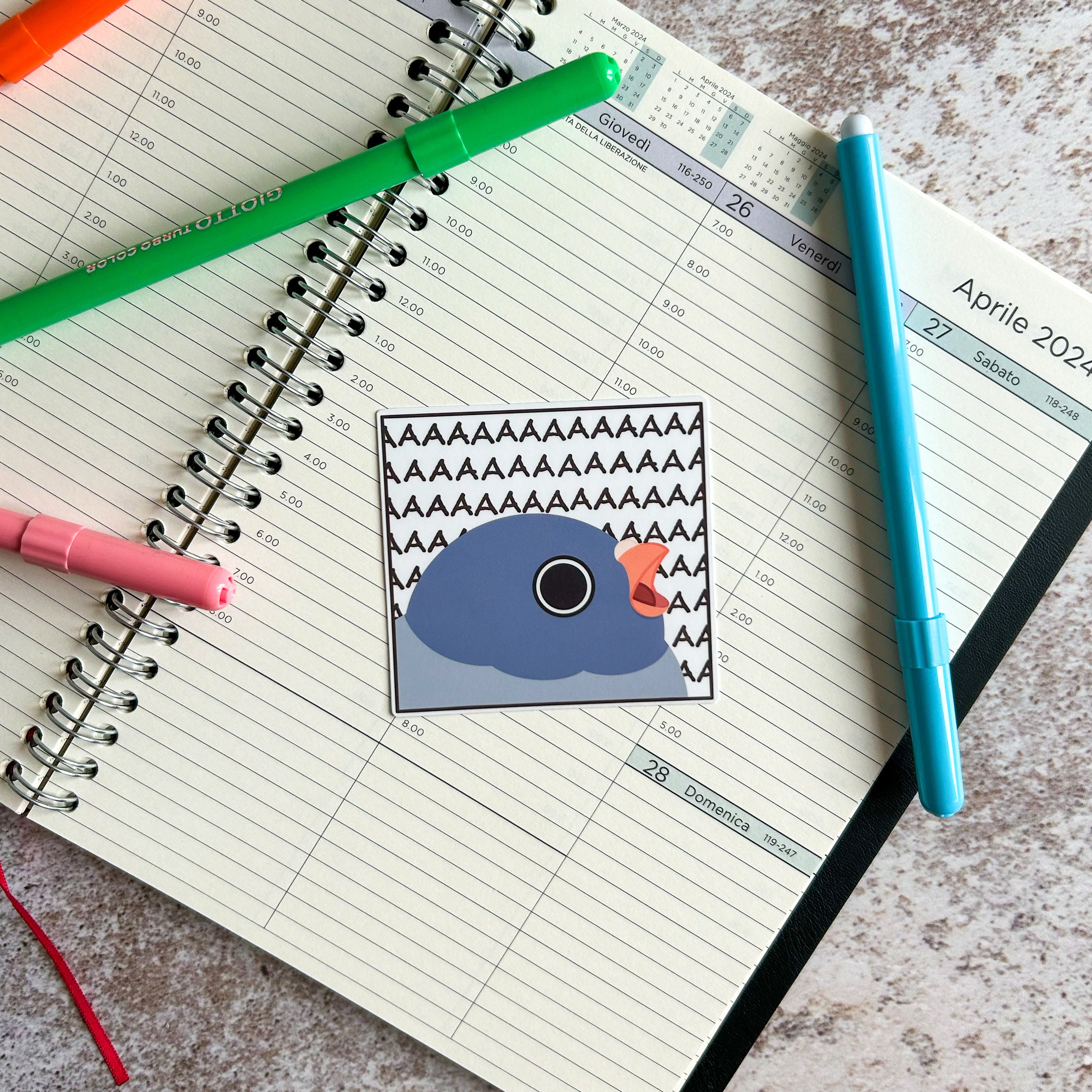 Desperate Pigeon Die Cut Sticker Cute Stationery Journaling Sticker ...