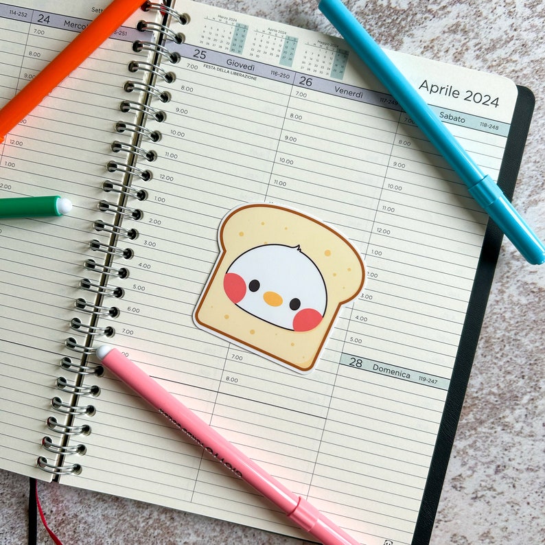 Bread Duck Die Cut Sticker | Cute Stationery | Journaling Sticker ...