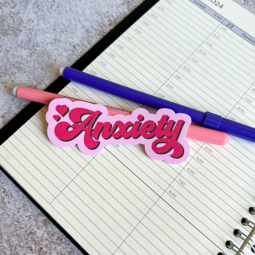 Anxiety Die Cut Sticker | Glitter Lamination | Bujo | Cute Stationery ...