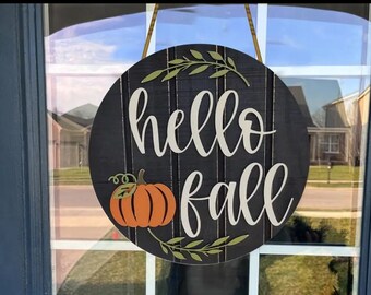 Fall Welcome With Pumpkin Fall Door Hanger Halloween - Etsy