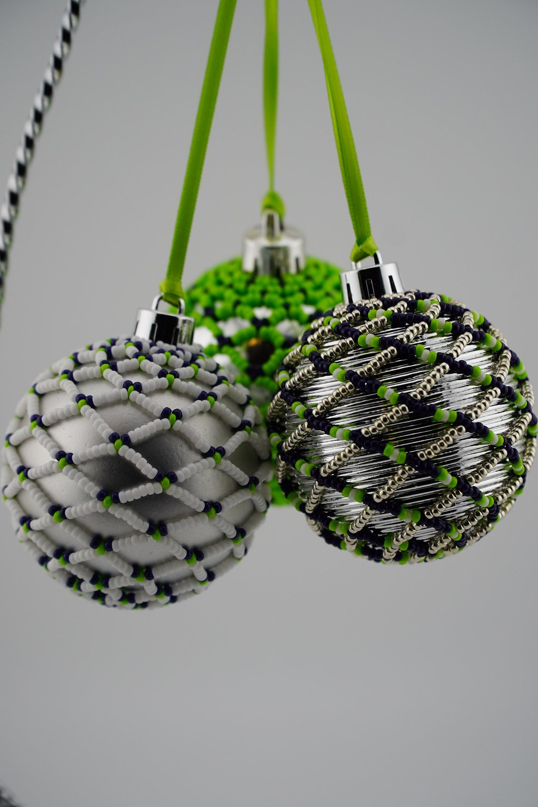 Mini 3 Pack of Seahawks Seed Bead Ornaments, Native American Made - Etsy