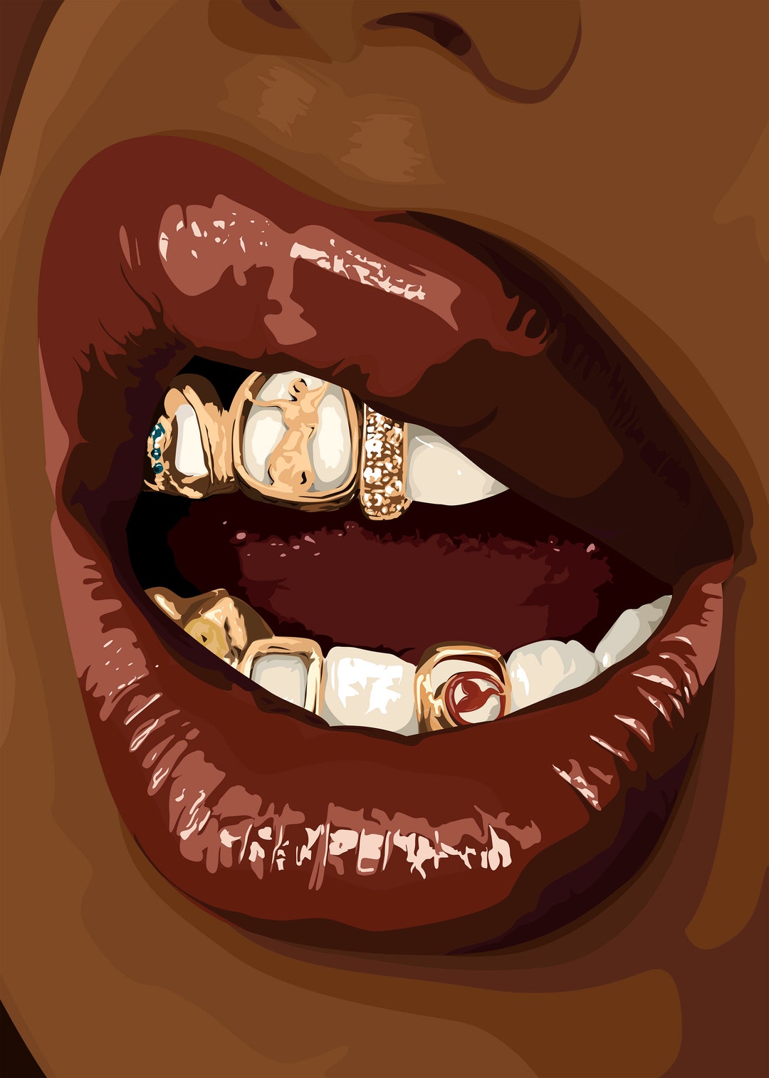 Black Girl With Grillz - Etsy
