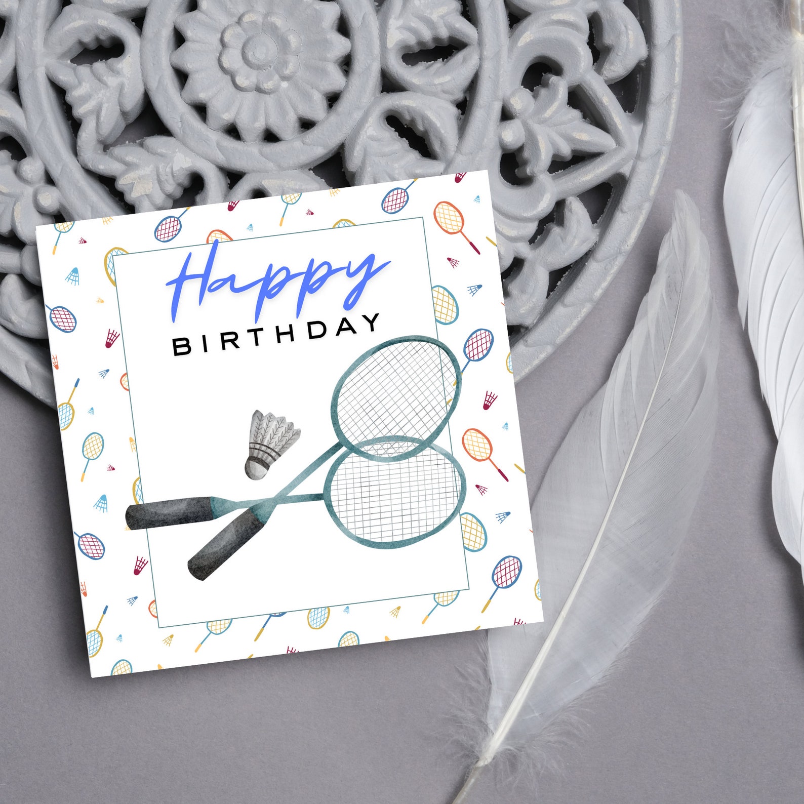 Badminton Birthday Card, Sport Card, Sport Birthday Card, Card for Him ...