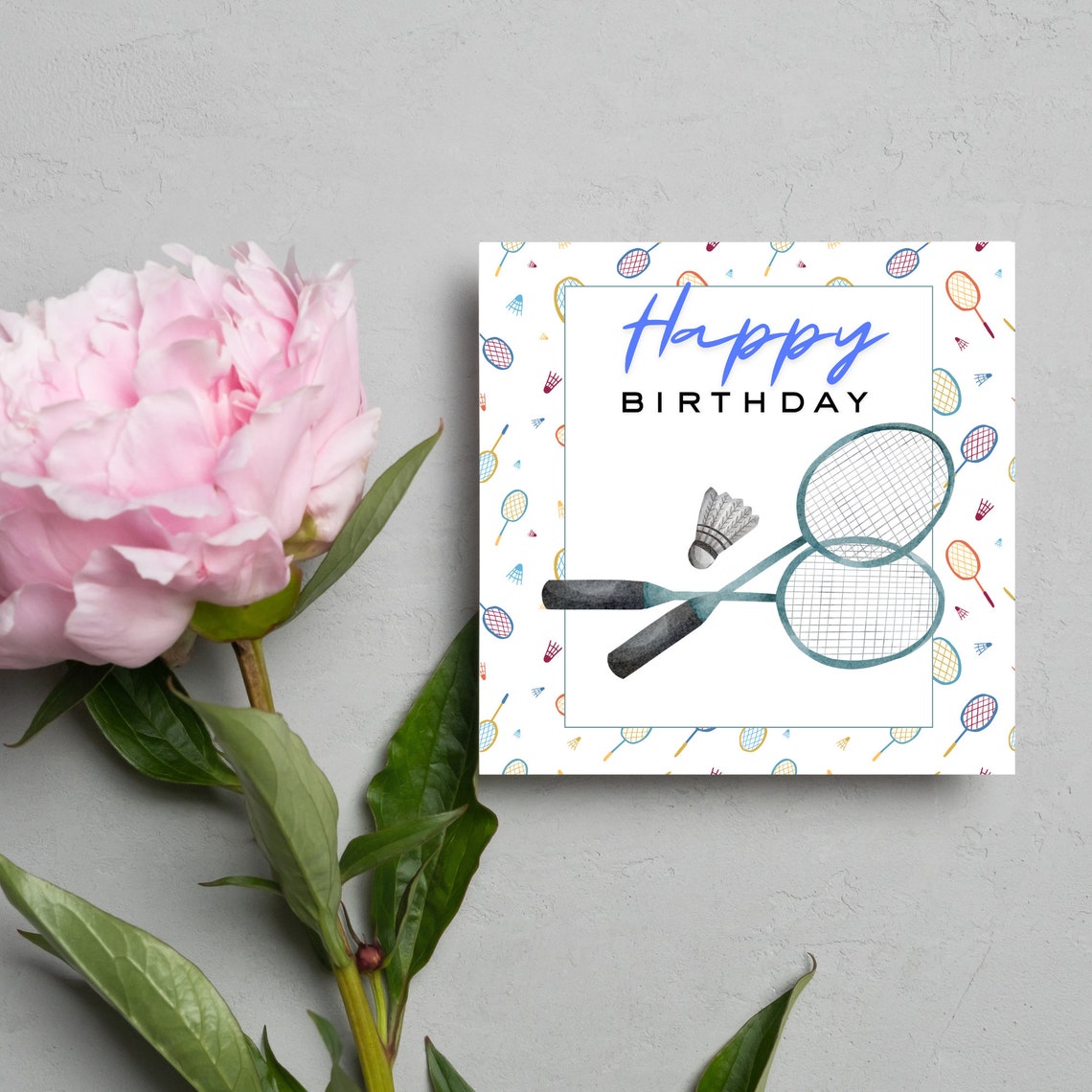 Badminton Birthday Card, Sport Card, Sport Birthday Card, Card for Him ...
