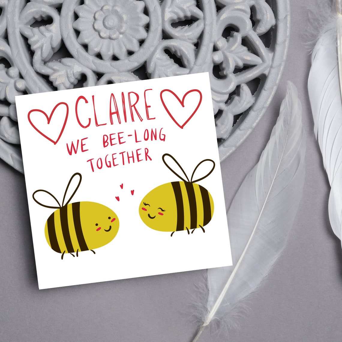 Personalised Card, Bee Card, Bee Pun Card, Anniversary Card, Honey Bee ...