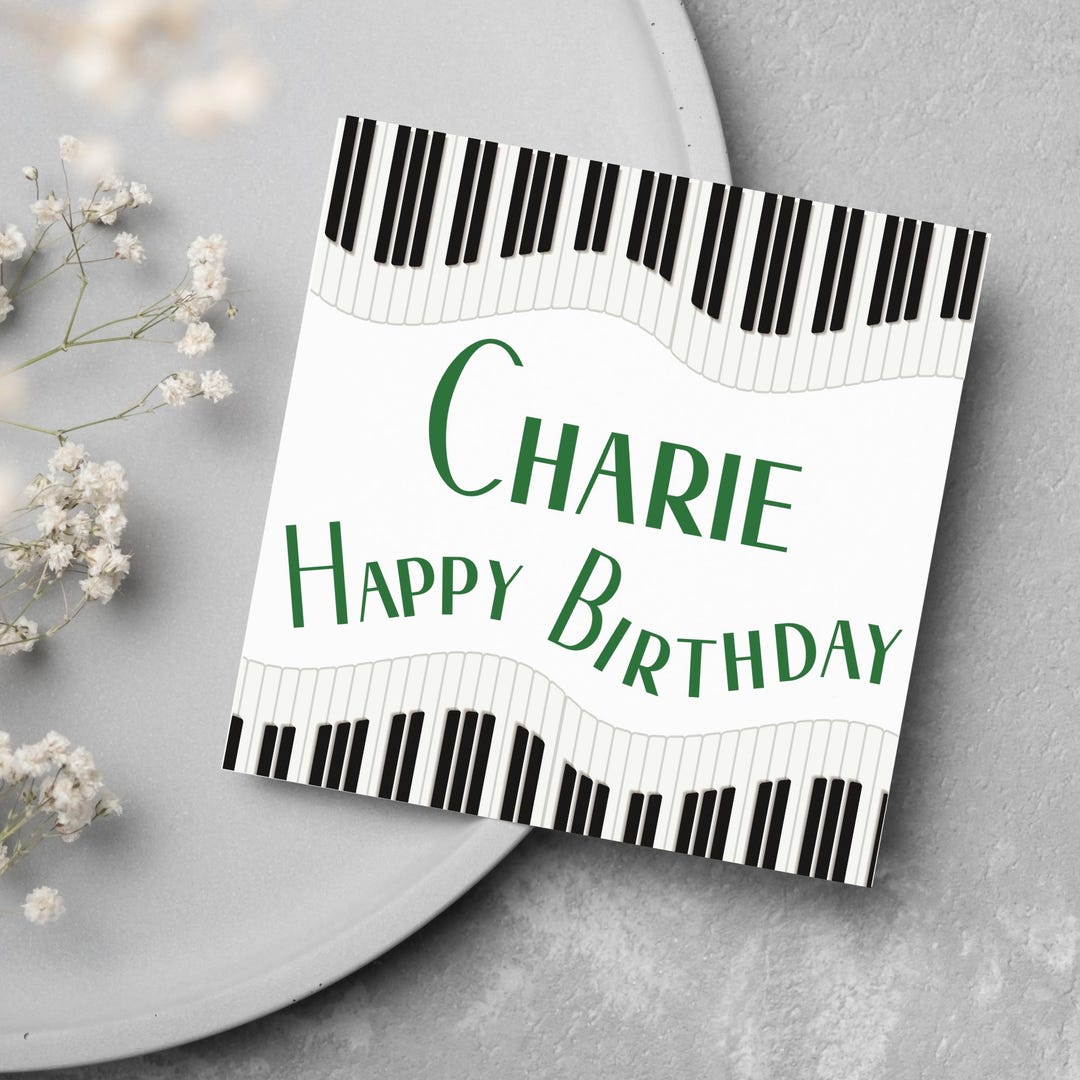 Personalised Piano Birthday Card, Happy Birthday, Card for Musician ...