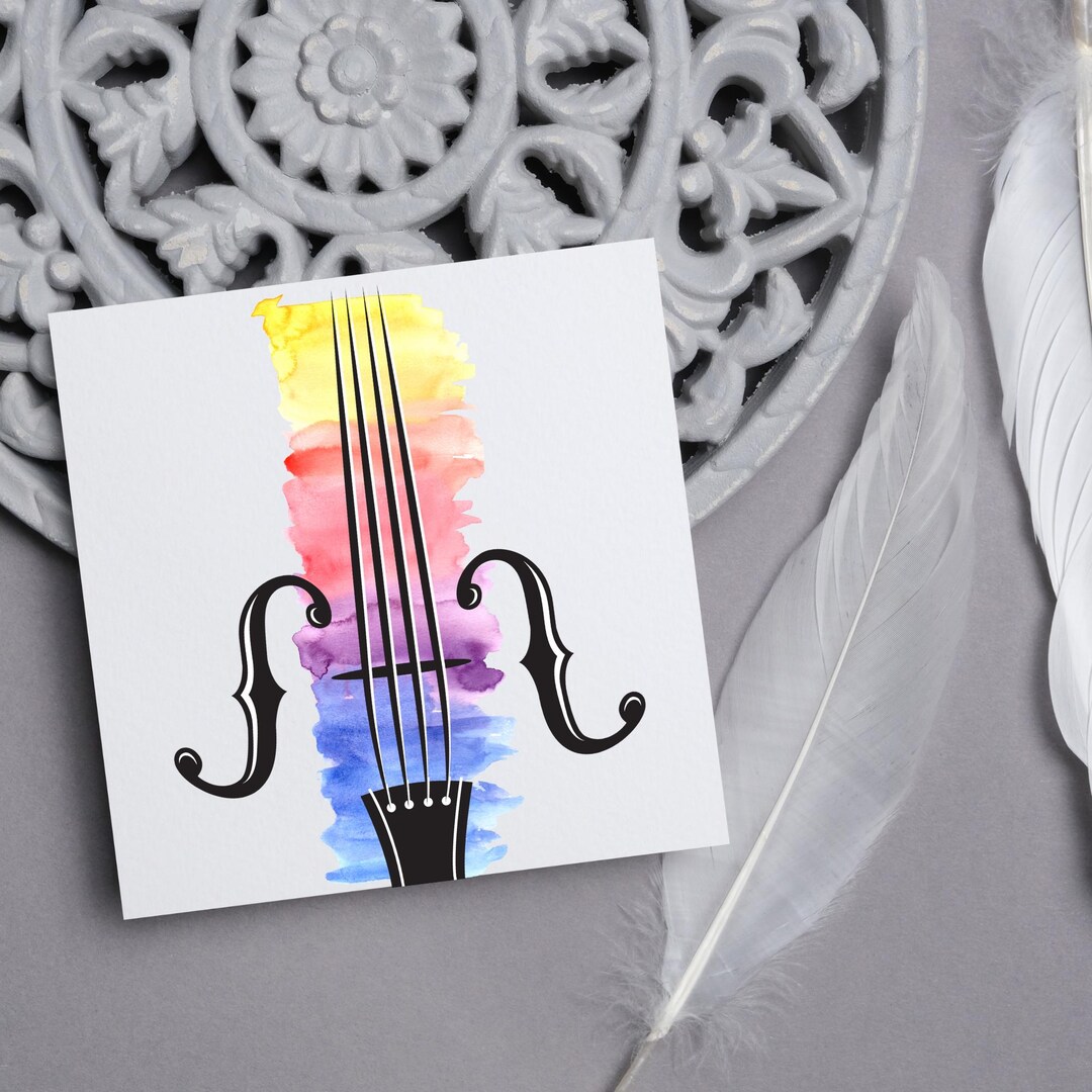Violin Card, Happy Birthday, Card for Musician, Card for Him, Card for ...
