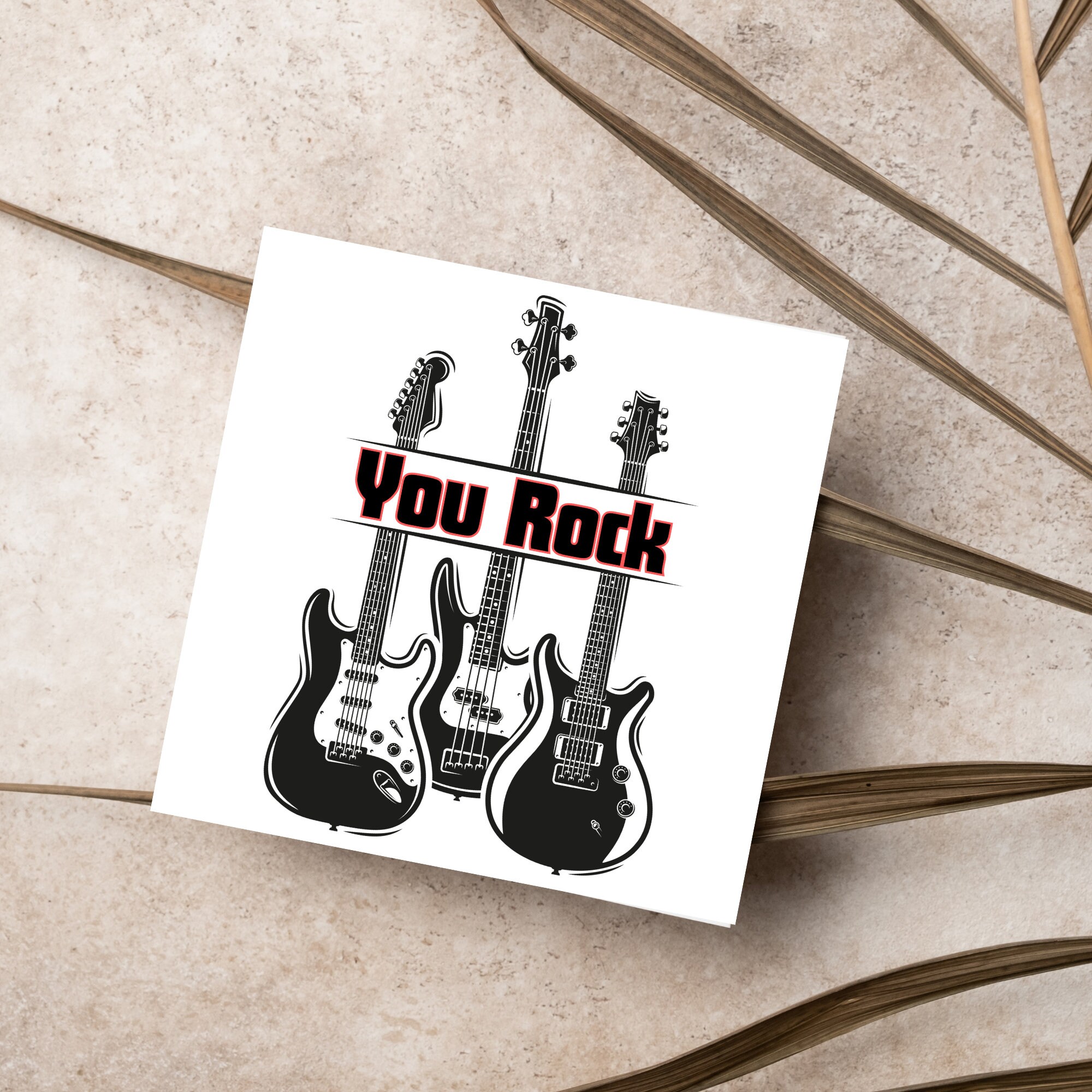Rock Guitar Birthday Card, Electric Guitars 'you Rock', Card for Him ...